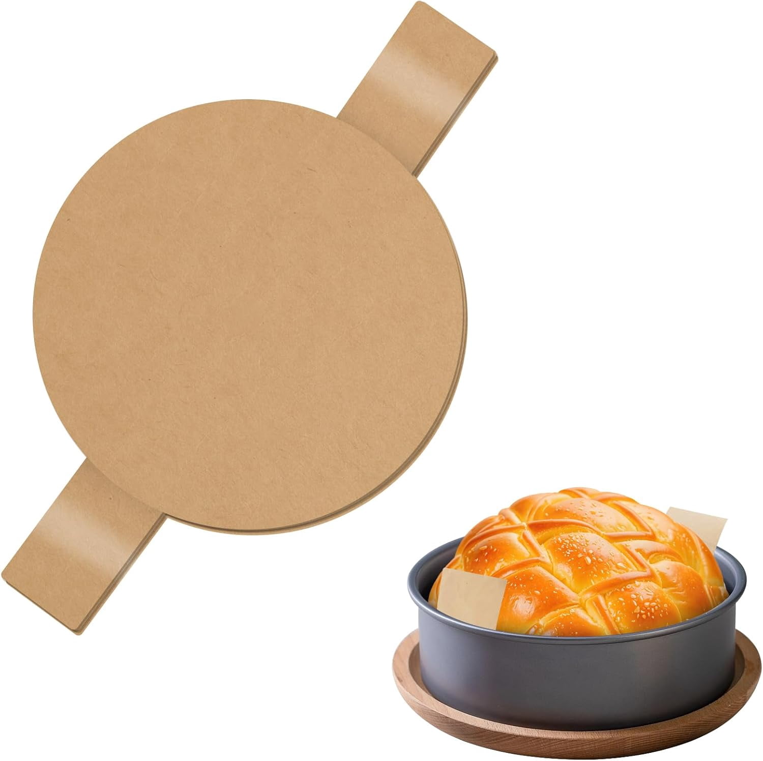 Highcool 6 inch Round Parchment Paper with Handles, Bread Sling ...