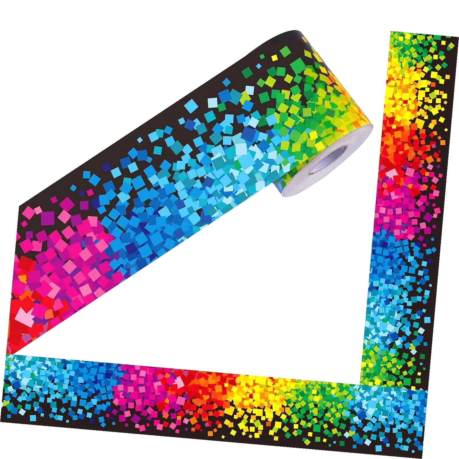 Highcool 60 Feet Bulletin Board Borders, Confetti Straight Rolled ...