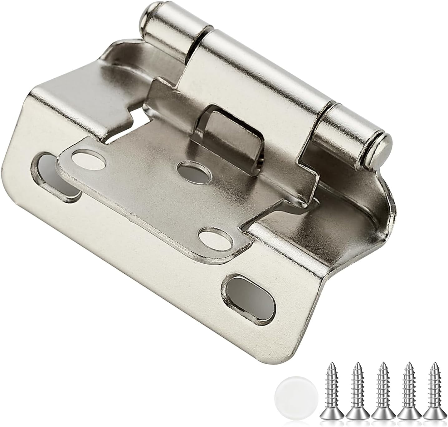 Highcool 60-Piece 30-Pair Brushed Nickel Cabinet Hinges - 1/2 Inch ...