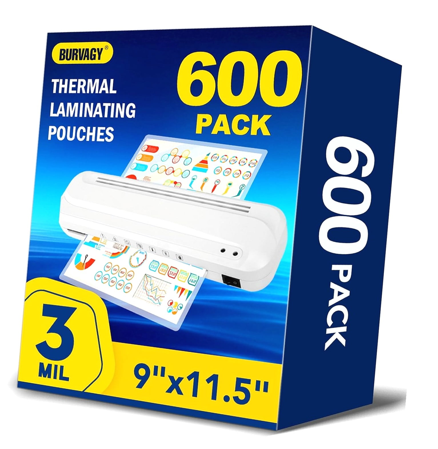 Highcool 600 Pack Laminating , 3 Mil, 9 11.5 Inches Thermal Laminating ...
