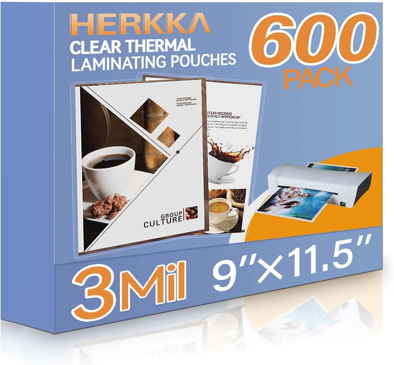 Highcool 600 Pack Laminating , Holds 8.5 11 Inch Documents, 3 Mil Clear ...