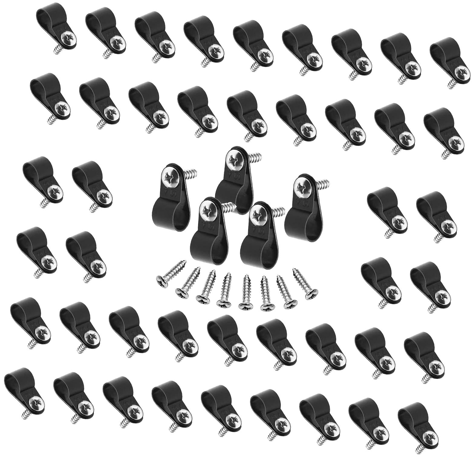 Highcool 60pcs 3/8 Inch Nylon Cable Clamps, R-Type Wire Cable Clips ...