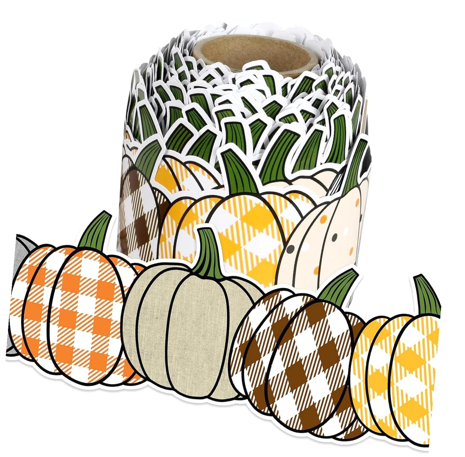 Highcool 65.6Ft Fall Bulletin Board Borders, Pumpkin Die-Cut Trim ...