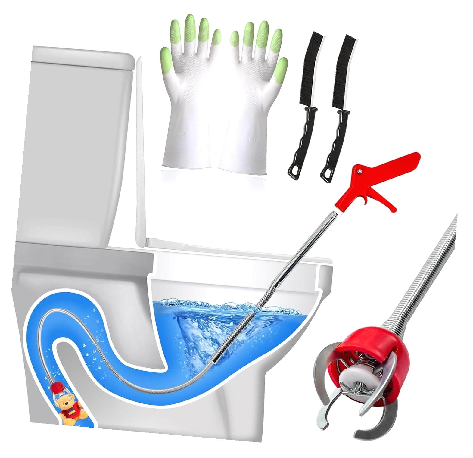 Highcool 68-Inch Toilet Drain Snake, Enhanced Drain Snake Tool ...