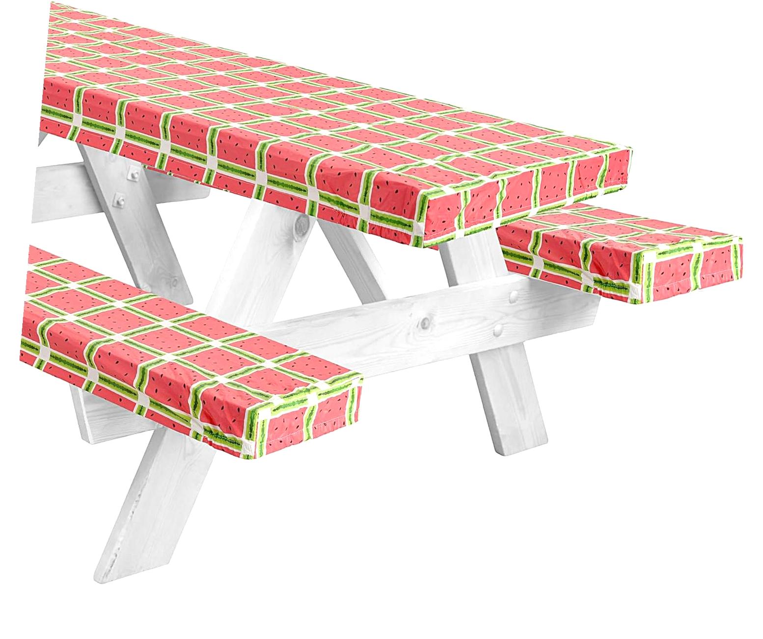 Highcool 6ft Picnic Table Protector with Vinyl Fitted Covers, Elastic ...