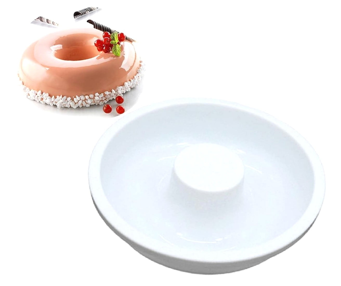 Highcool 7 Inch Baking Molds, Fluted Tube Cake Pans, Round Shape Non ...