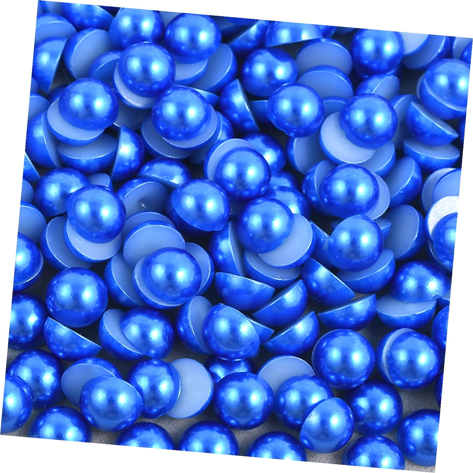Highcool 700PCS Flat Back Half Round Pearls, 8mm Blue Half Round ...