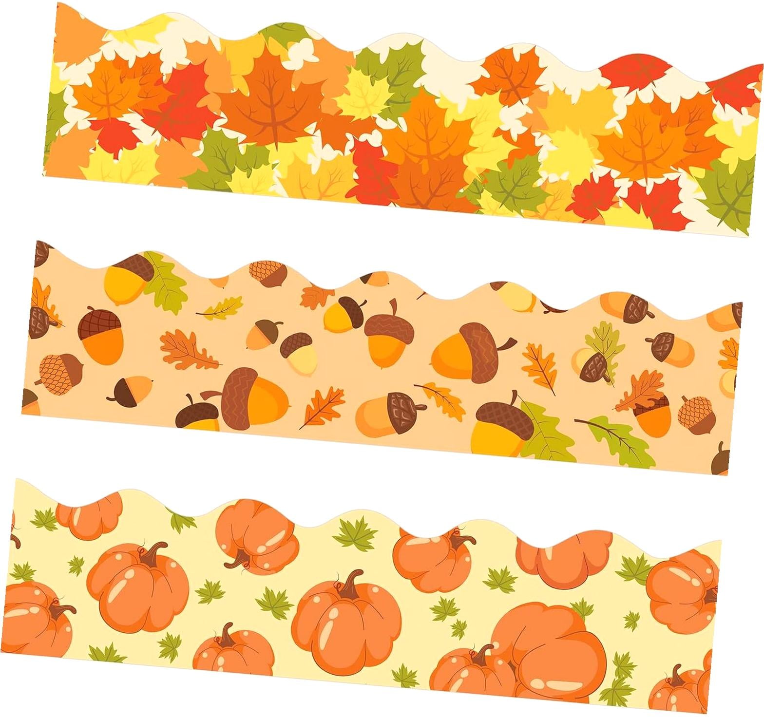 Highcool 72 Feet Fall Bulletin Board Borders Pumpkin Acorn Maple Leaf ...