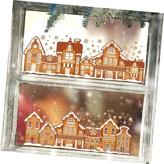 Highcool 72" Large Christmas Gingerbread House Window Clings 9 Double ...