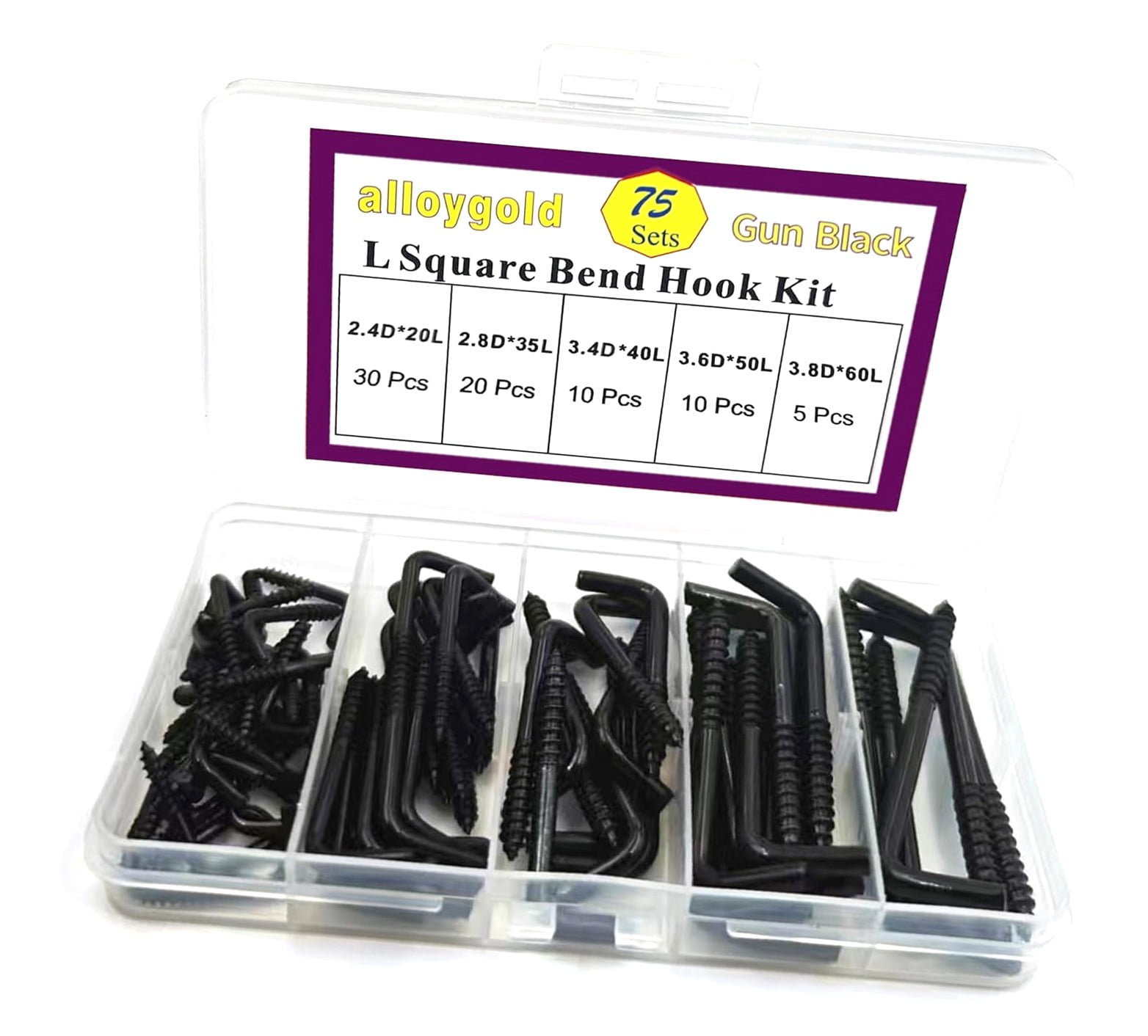 Highcool 75-Piece 5-Size Spiral Square Bend Kit, Galvanized Self ...