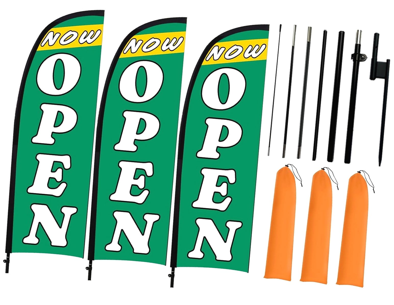 Highcool 8.2 ft Now Open Flags Signs for Grand Opening Banner ...