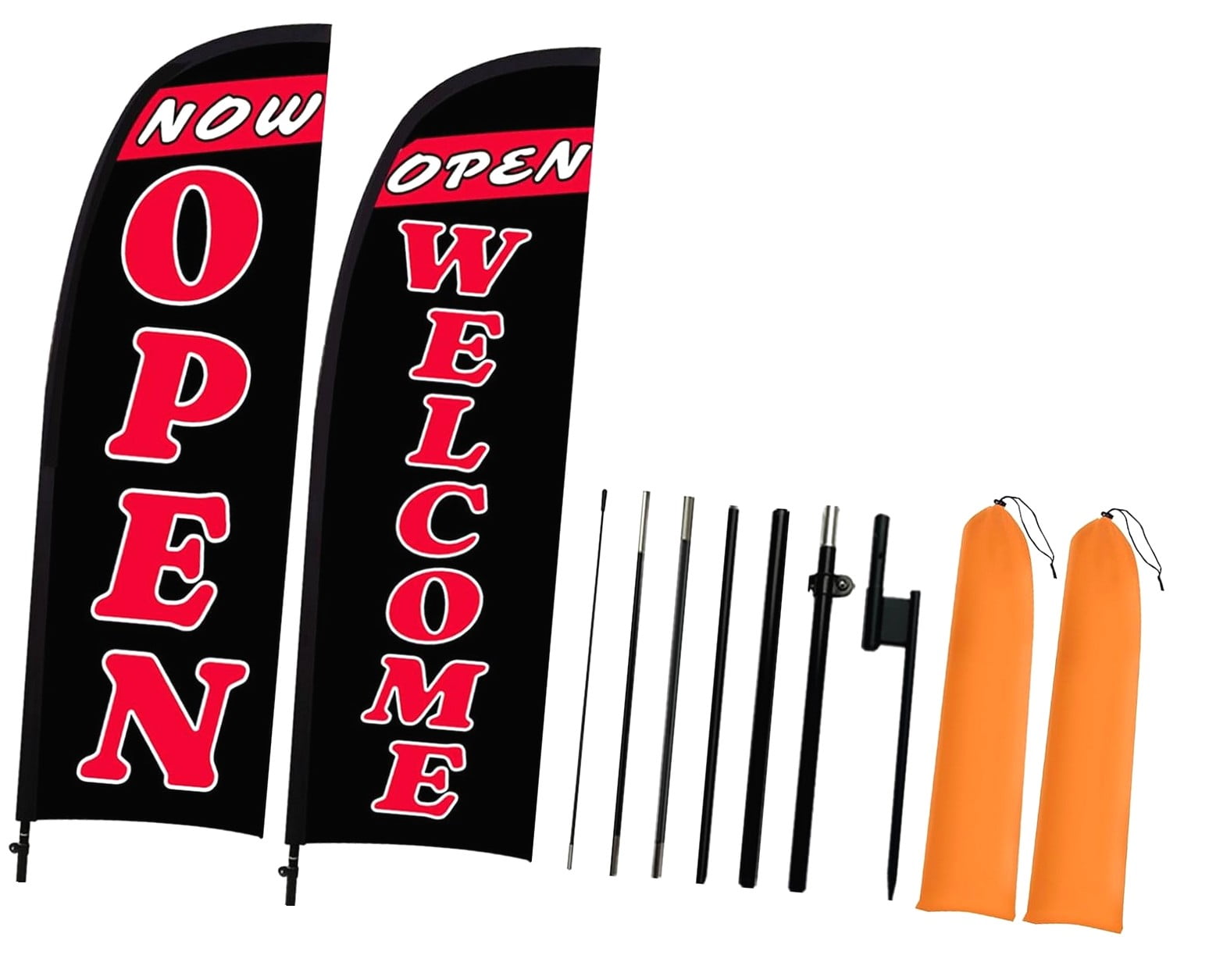 Highcool 8.2 ft Now Open Flags Signs for Grand Opening Banner ...