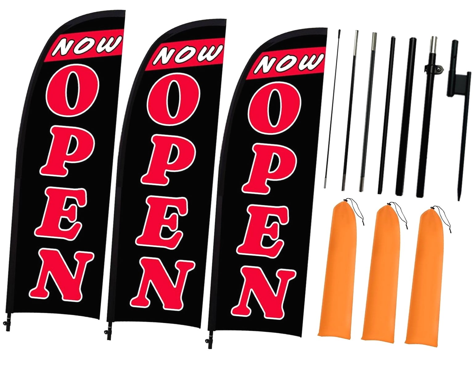 Highcool 8.2 ft Now Open Flags Signs for Grand Opening Banner ...