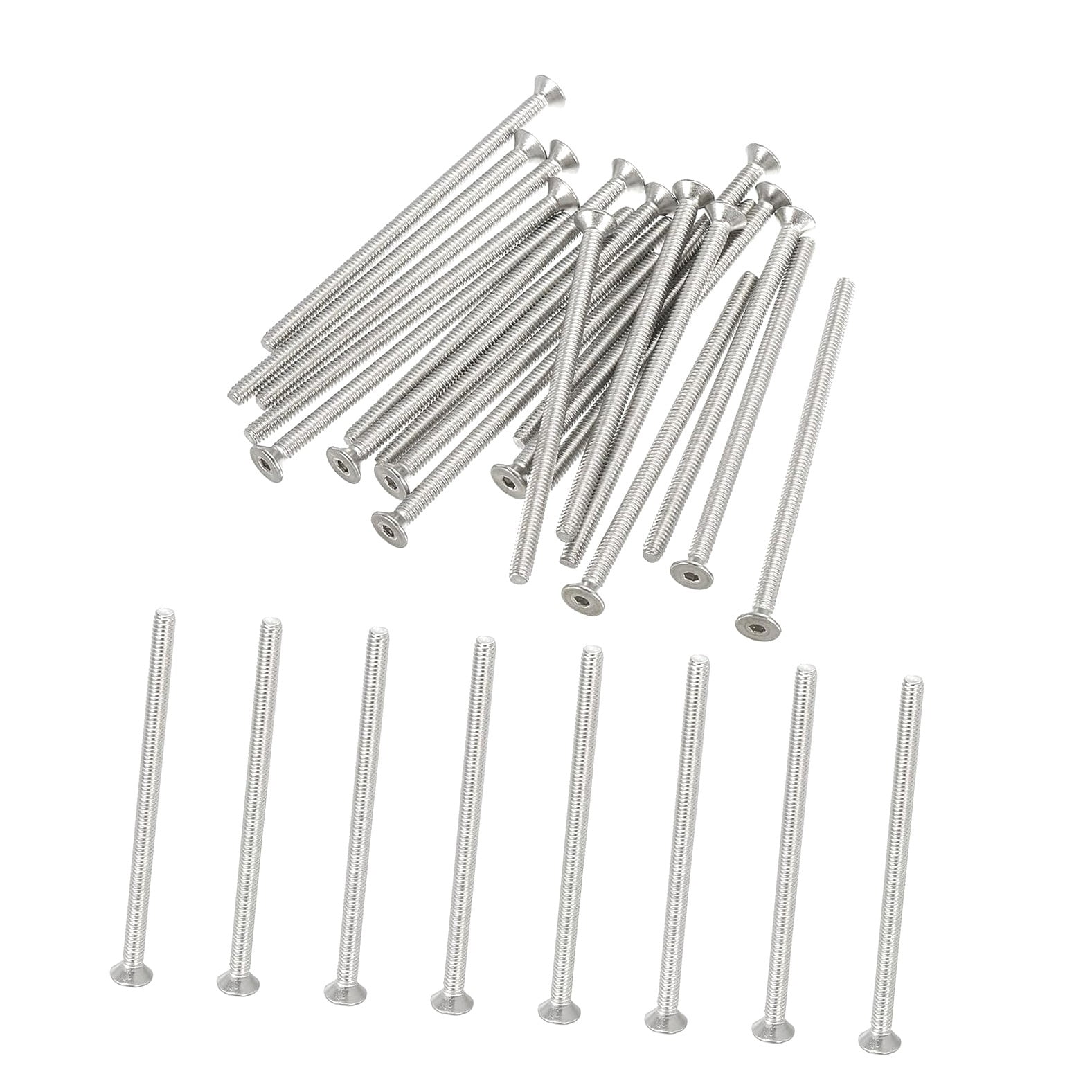 Highcool #8-32 3 Inch Flat Cap Screws, 20 Pack 304 Steel Flat ...