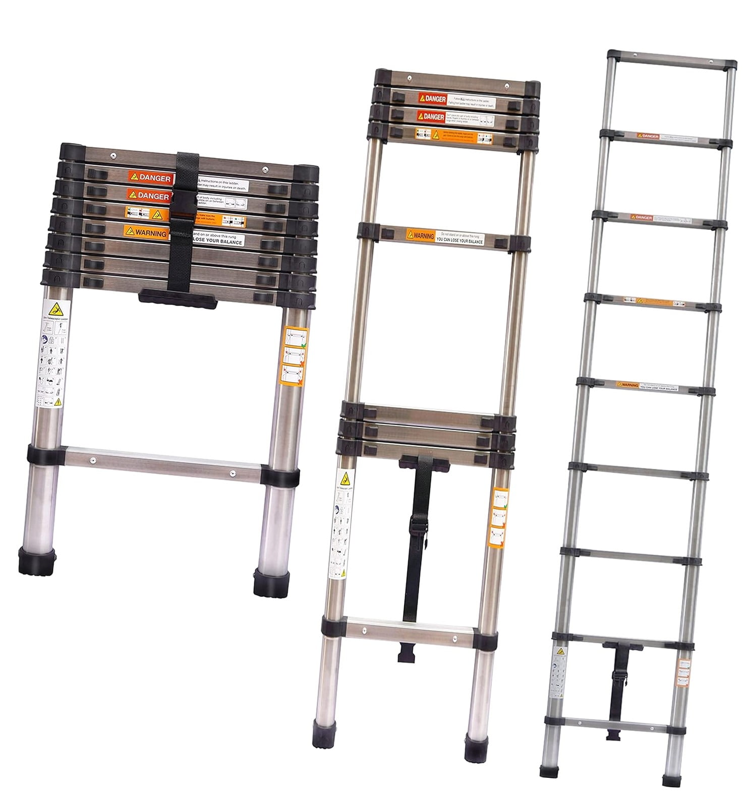 Highcool 8.5 FT Telescoping Ladder, Extension Ladder for Various Uses ...