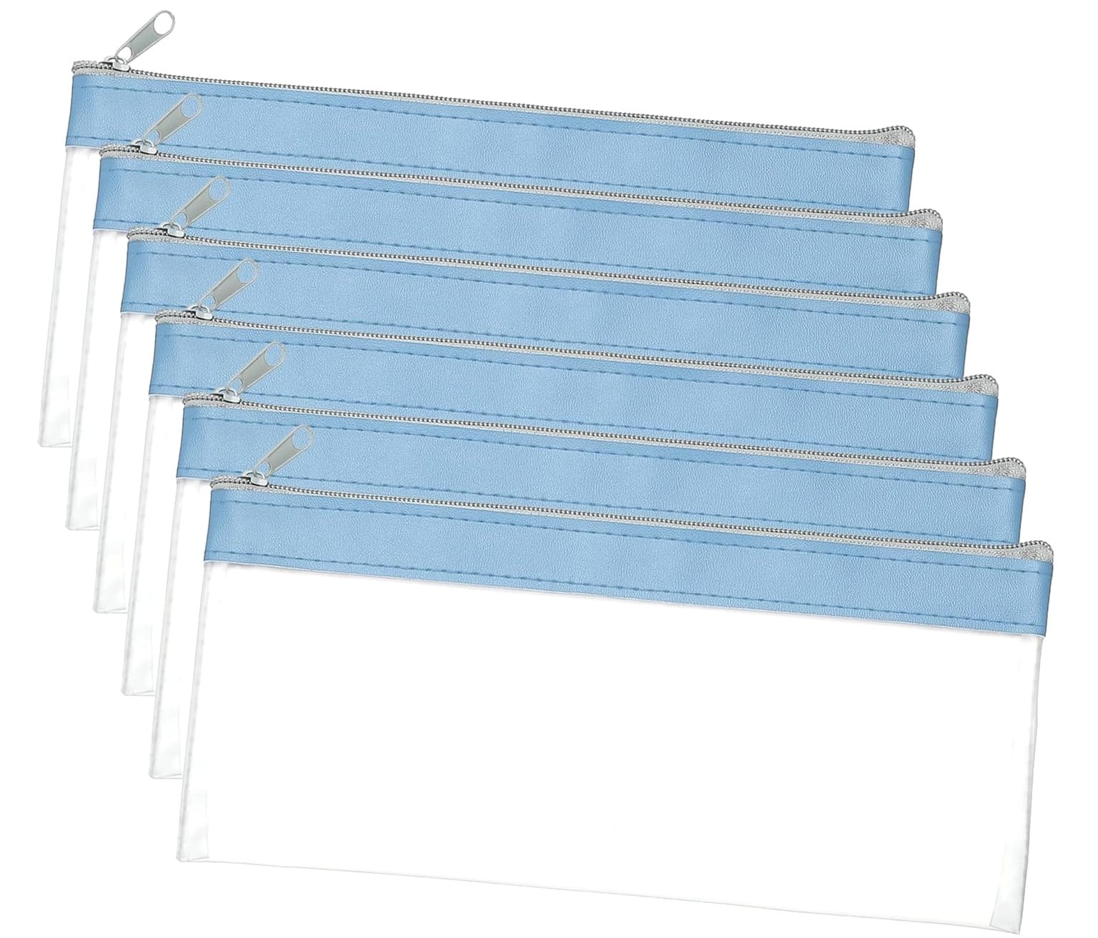 Highcool 8.7x3.9 Inch Bags with Zipper, 6 Pcs Clear Cash Deposit Bank ...