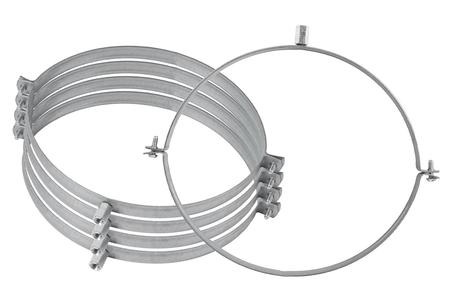 Highcool 8" Inch 5Pack Galvanized Steel Duct Clamp - Metal Pipe Holder ...