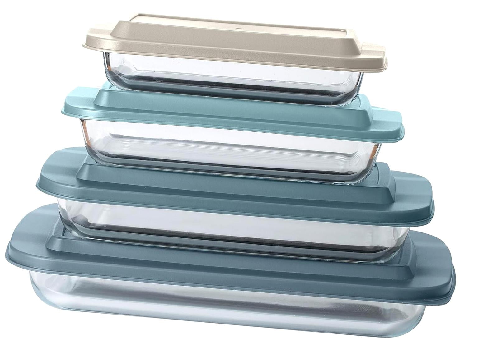 Highcool 8 PC. Glass Set with Lids - Deep Casserole Dish, Glass Food ...