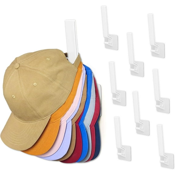 Highcool 8 Pack for Baseball Caps, Adhesive Caps Holder Wall Mount, No ...