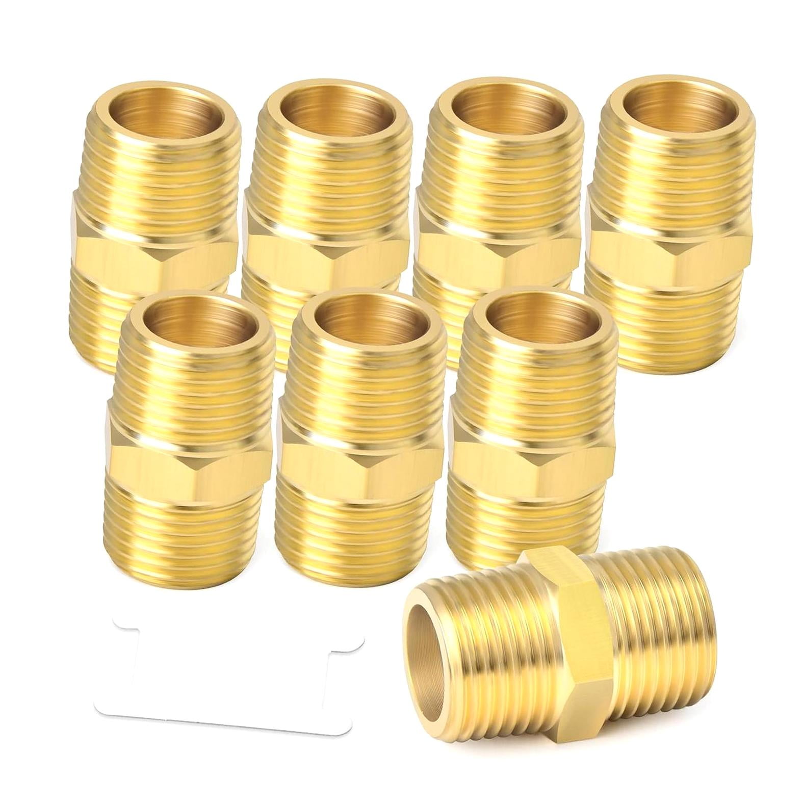 Highcool 8-Piece Pipe Fitting Set, Reducer Connector, Hexagonal Nipple ...