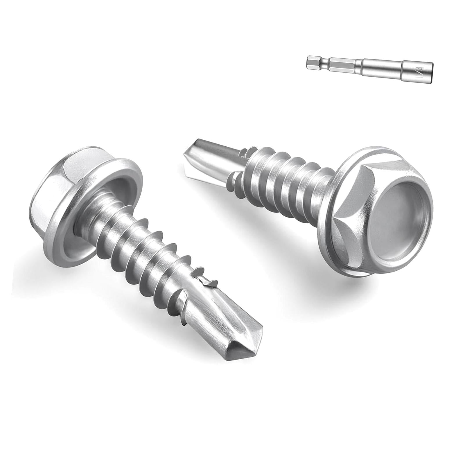 Highcool #8 x 3/4 Inch Self-Drilling Screws, 650 pieces in a 3-pound pack, 410 Stainless Steel ...