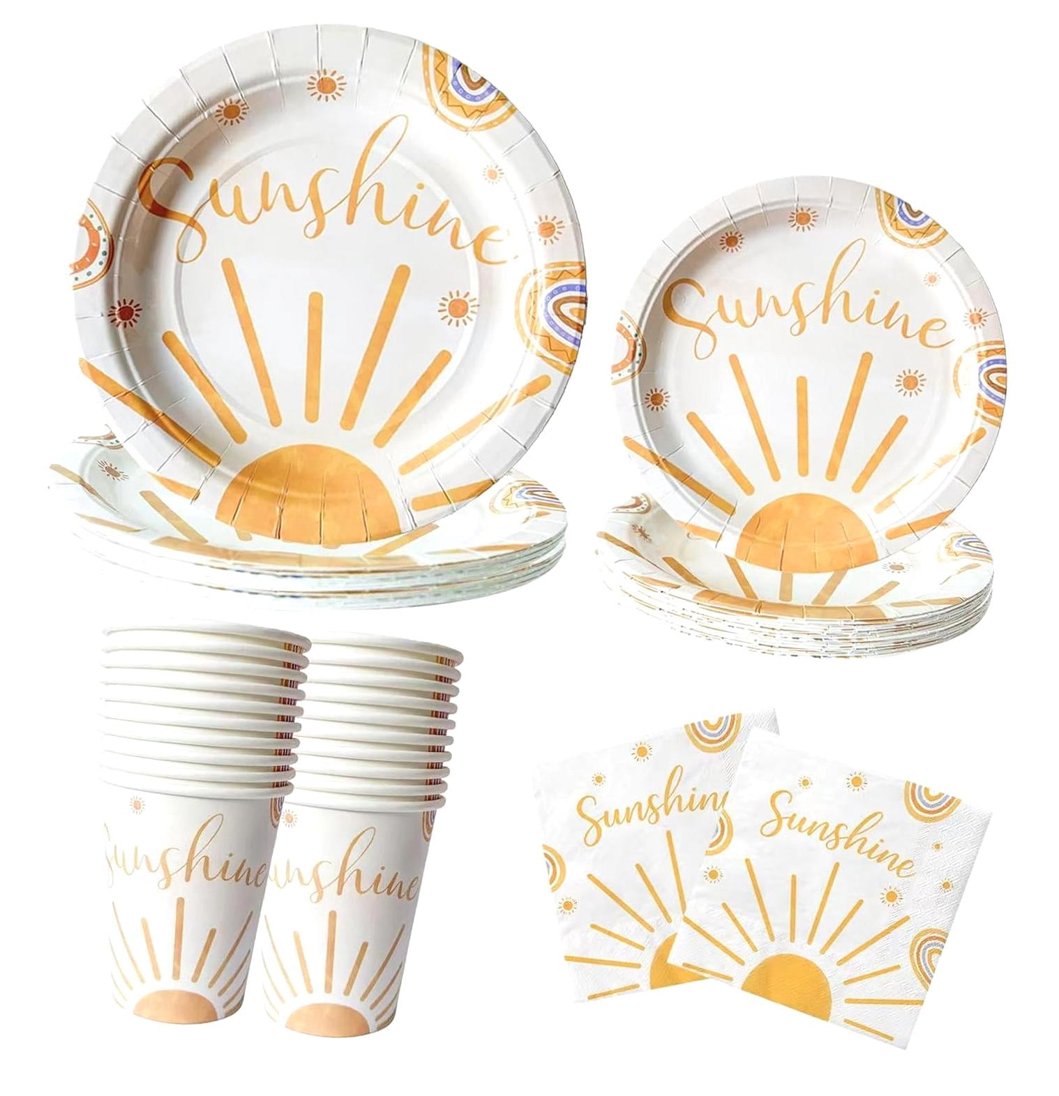 Highcool 80PCS Boho sunshine birthday party supplies First trip around ...