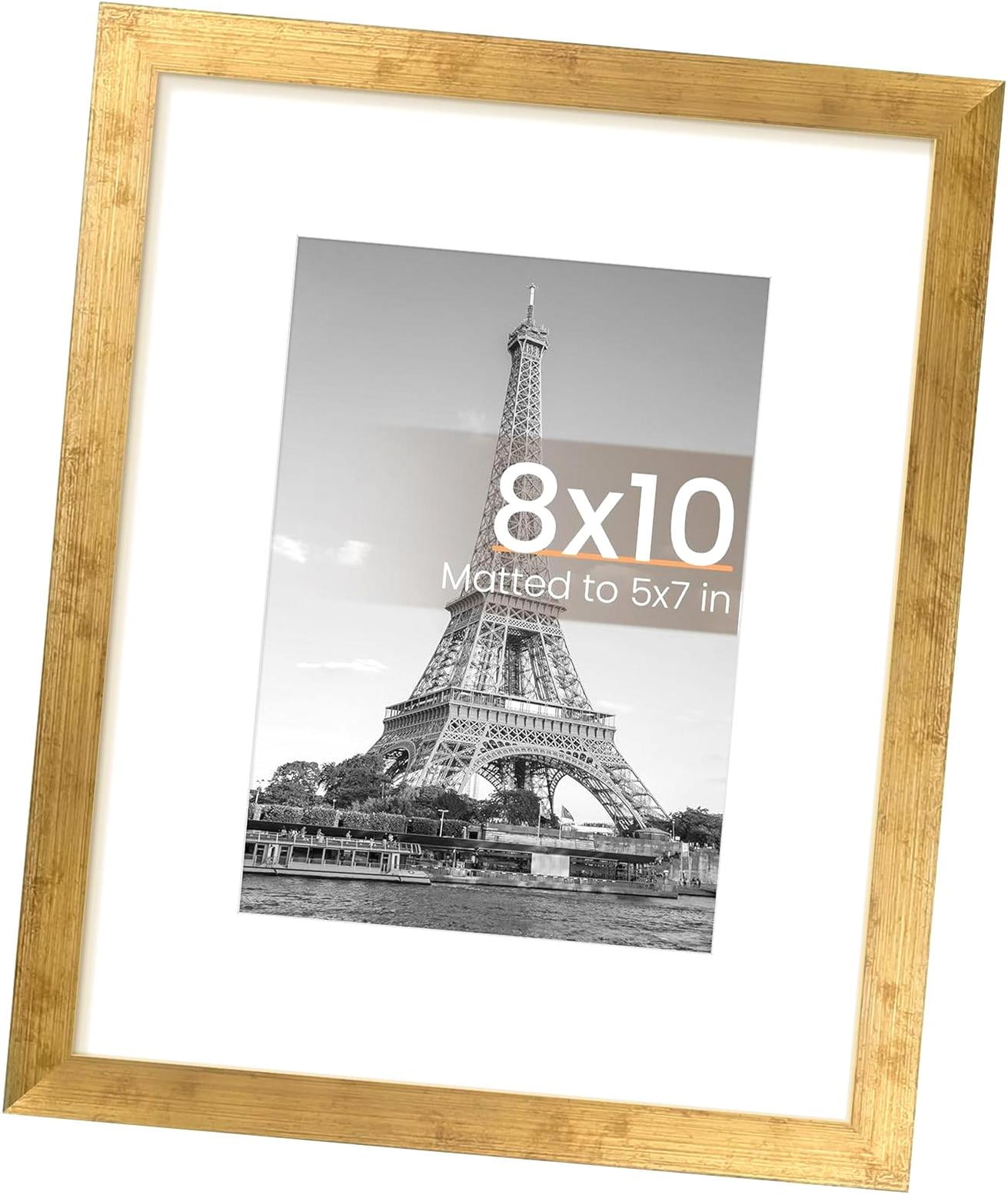 Highcool 8x10 Picture Frame, Displays Photos 5x7 with Mat or 8x10 ...