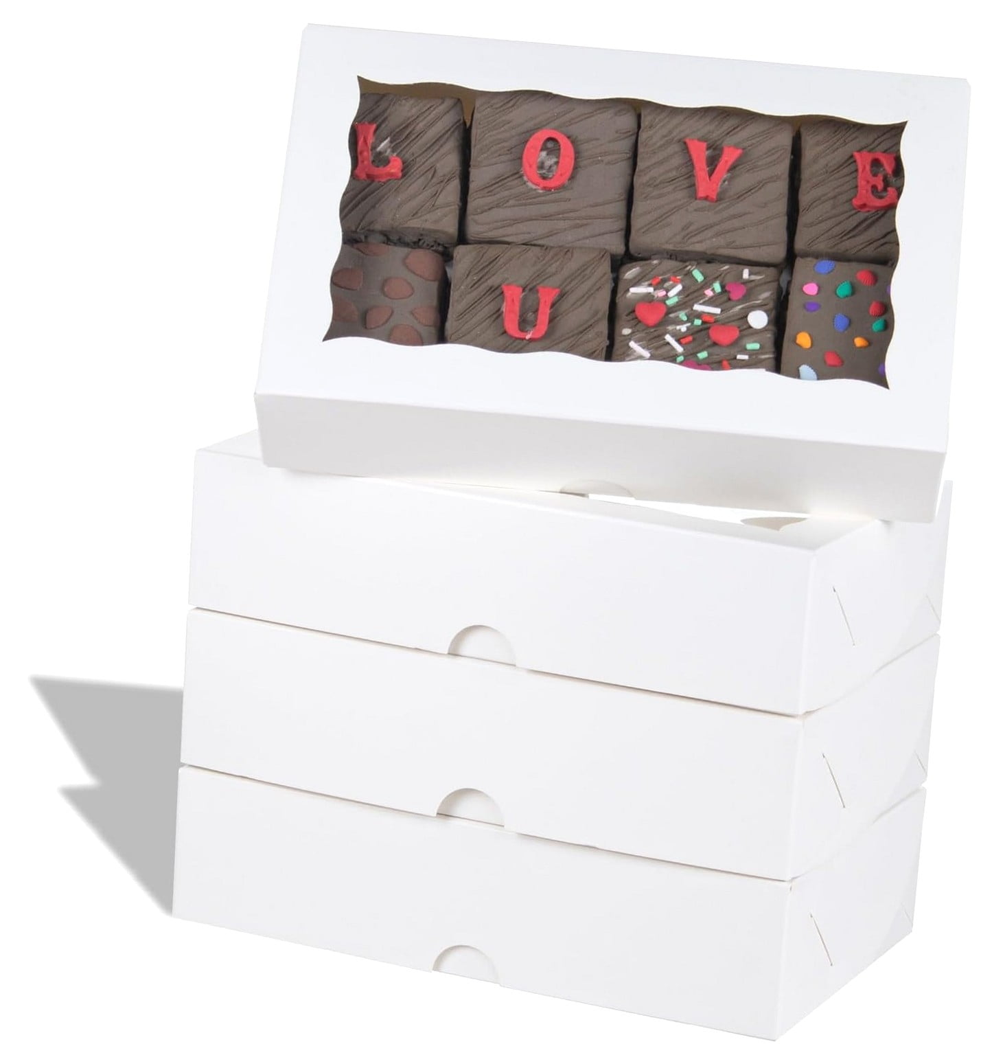 Highcool 8x5x2 Inch 51-Piece Bakery Boxes with Window for Cookies ...