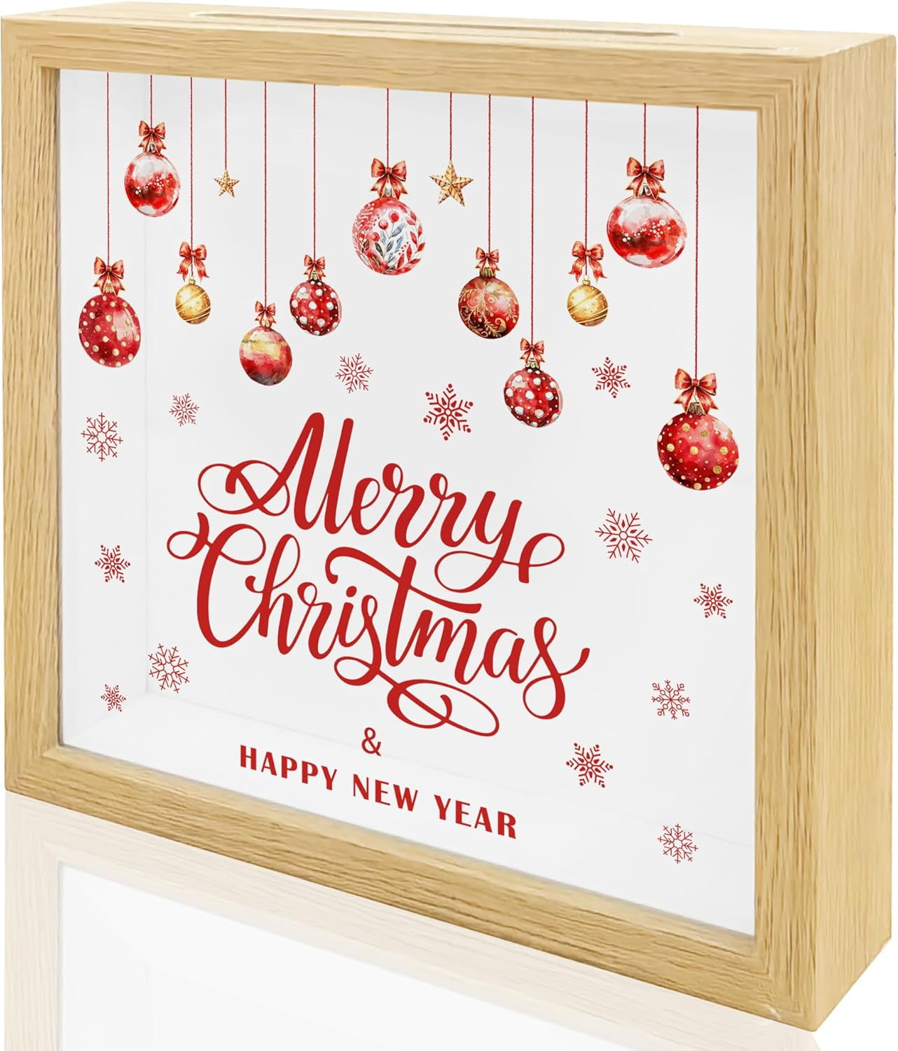 Highcool 8x8 Inch Christmas Shadow Box Xmas Red Holiday Memory Box with ...