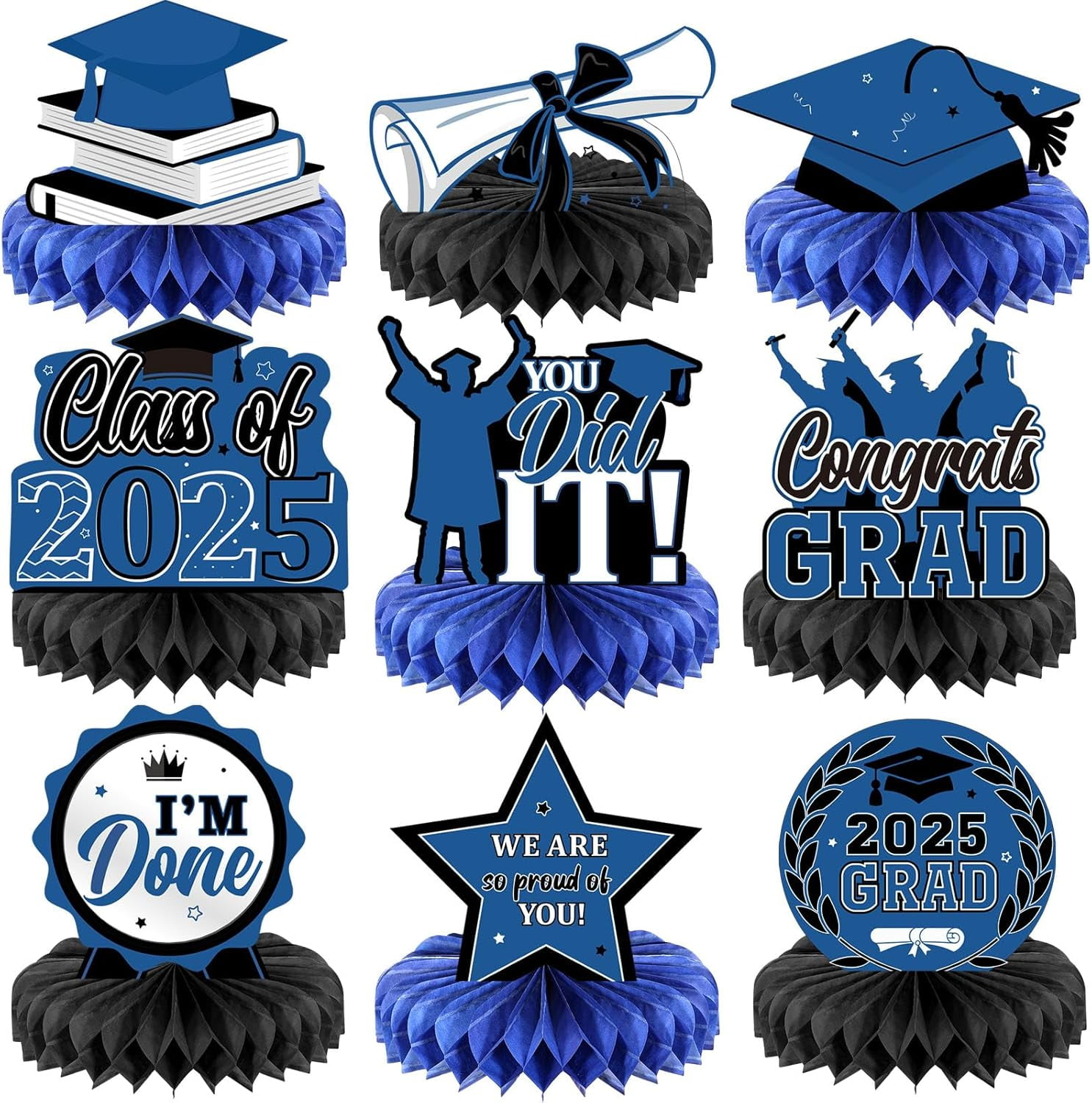 Highcool 9 Pieces 2025 Graduation Party Table Decorations Class of 2025 ...