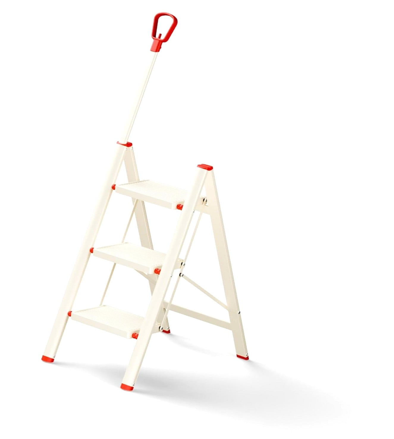 Highcool ASPERALD 3 Step Ladder with Handrails, Foldable Step Stool ...