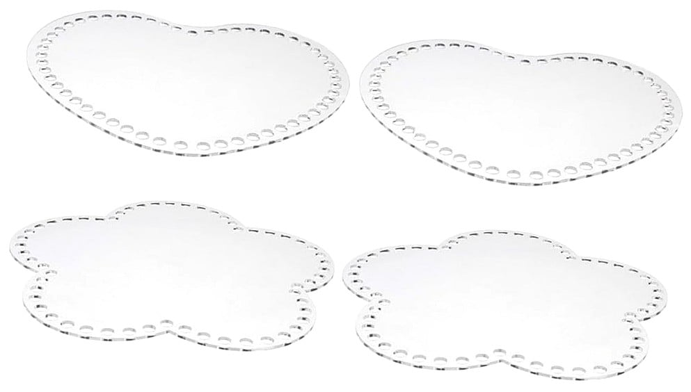 Highcool Acrylic Bag Bottoms Kit Loving Heart Design for Weaving Basket ...