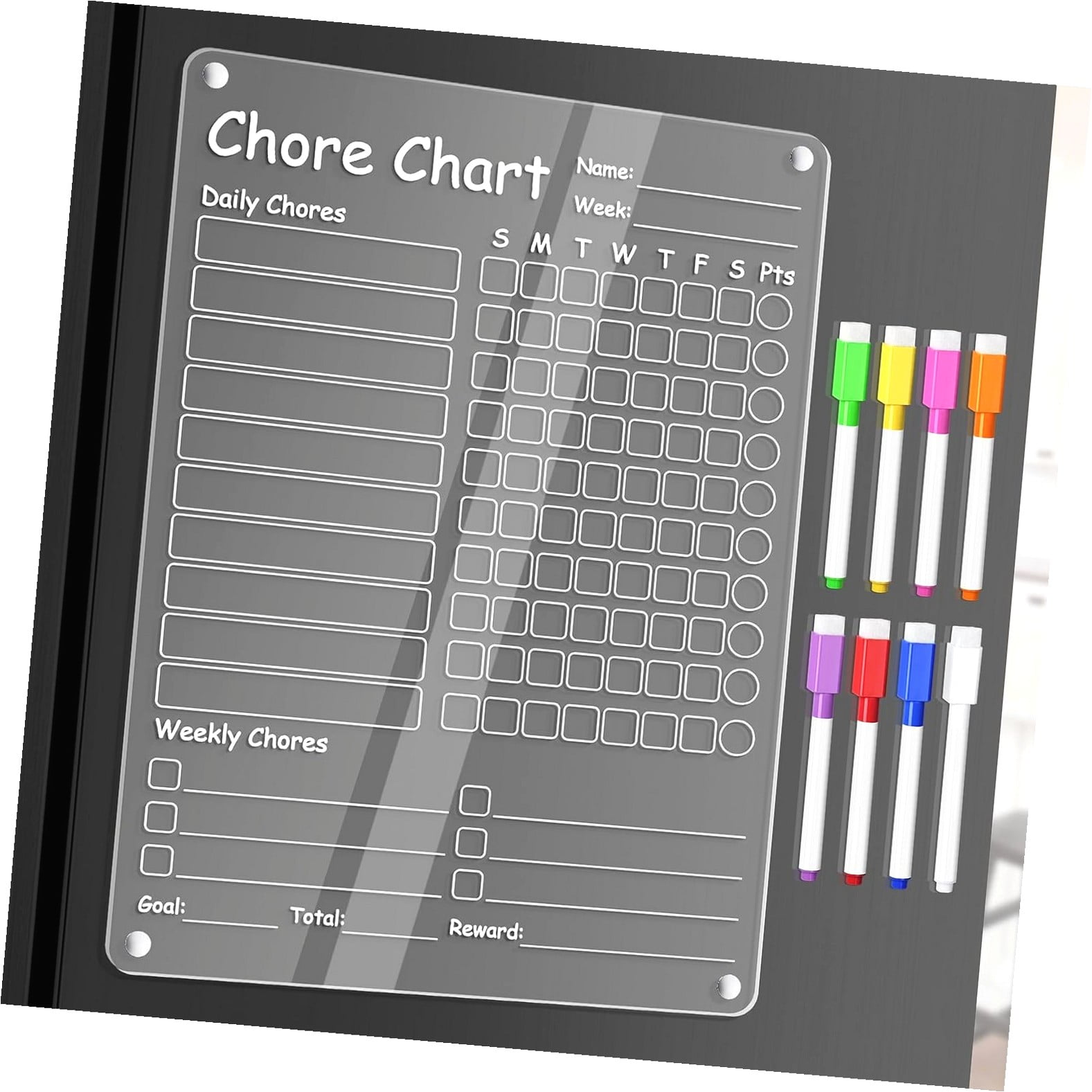 Highcool Acrylic Chore Chart Clear Checklist Chore for Chores Checklist ...