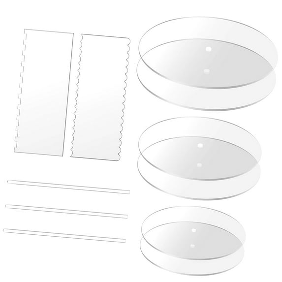 Highcool Acrylic Round Cake Disk Set, Acrylic Cake Discs Set, Comb ...