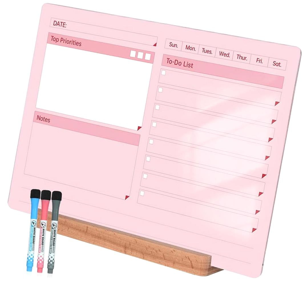 Highcool Acrylic Task Management Board with Solid Wood Stand, 9x13 ...