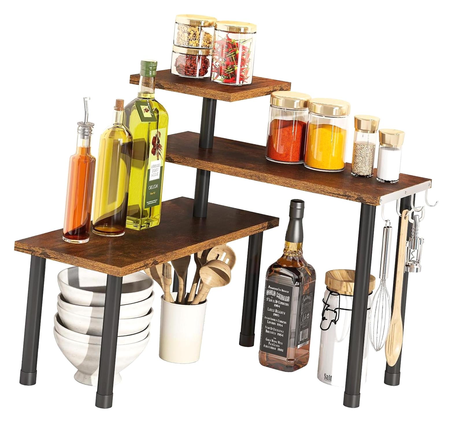 Highcool Adjustable Kitchen Countertop Organizer with Spice Rack ...