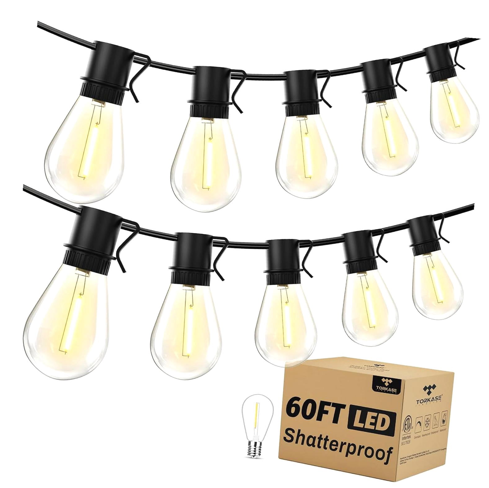 Highcool Adjustable S14 Lights 60 Feet - 21 Vintage Bulbs, ETL ...