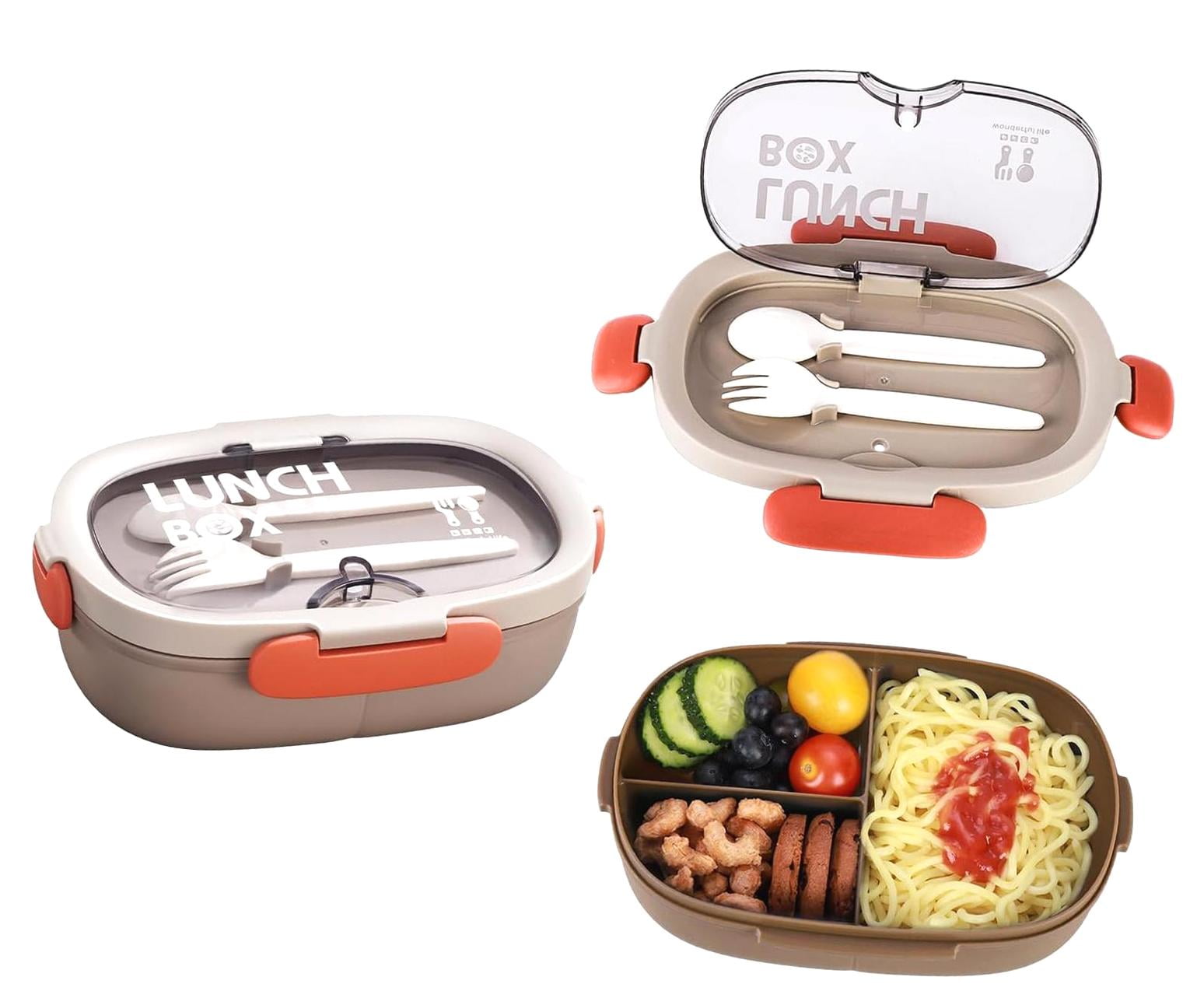 Highcool Adult Lun Box with Spoon & - 28oz, 3 Compartment Sandw ...