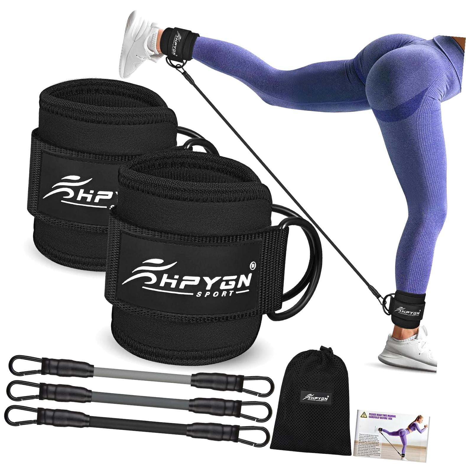 Highcool Ankle Resistance Bands, Workout Ankle Bands with Cuffs ...