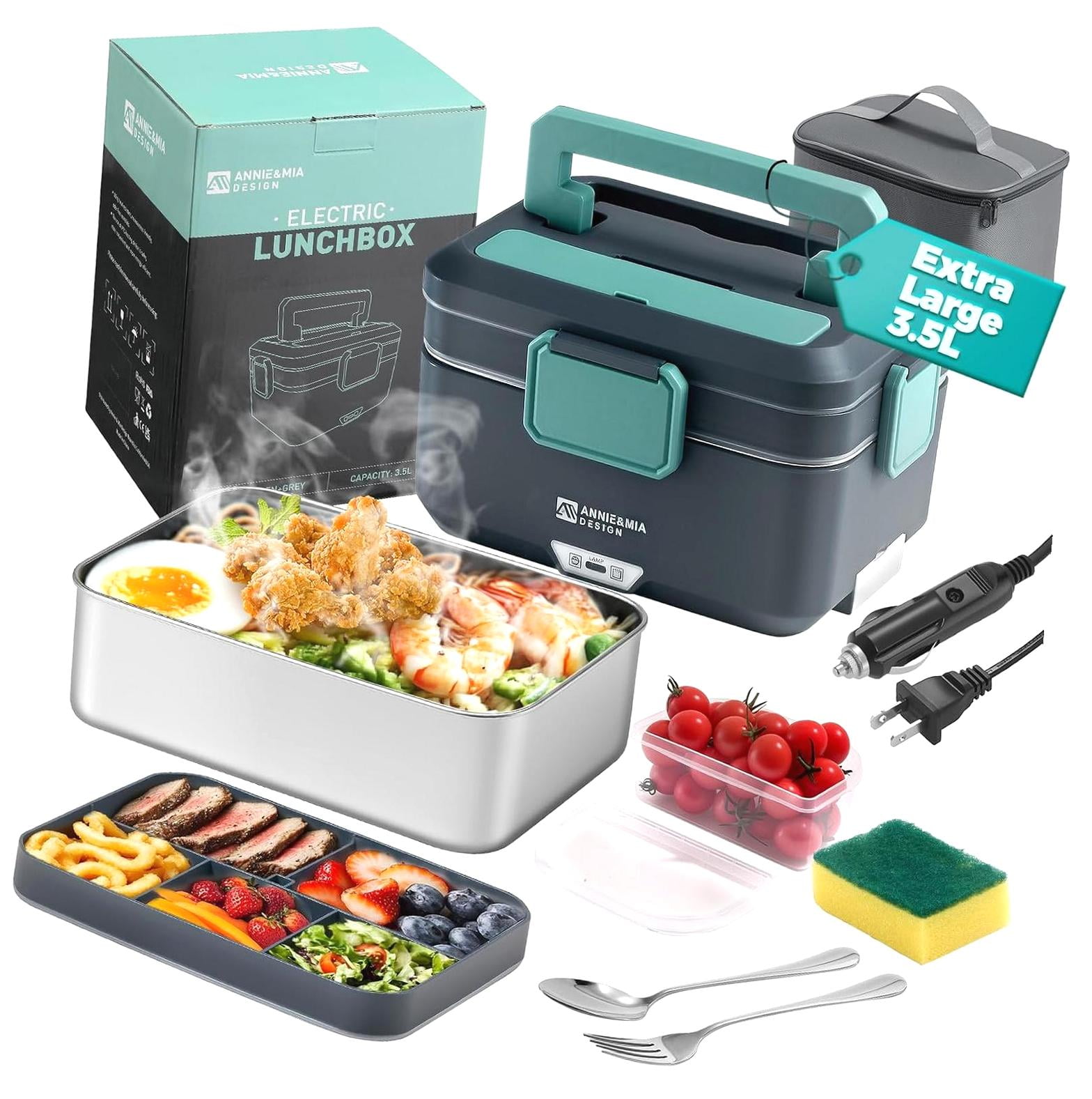 Highcool Annie & Mia Dgn Electr Lun Box for Adults, 90w 3.5L 2-Layer ...