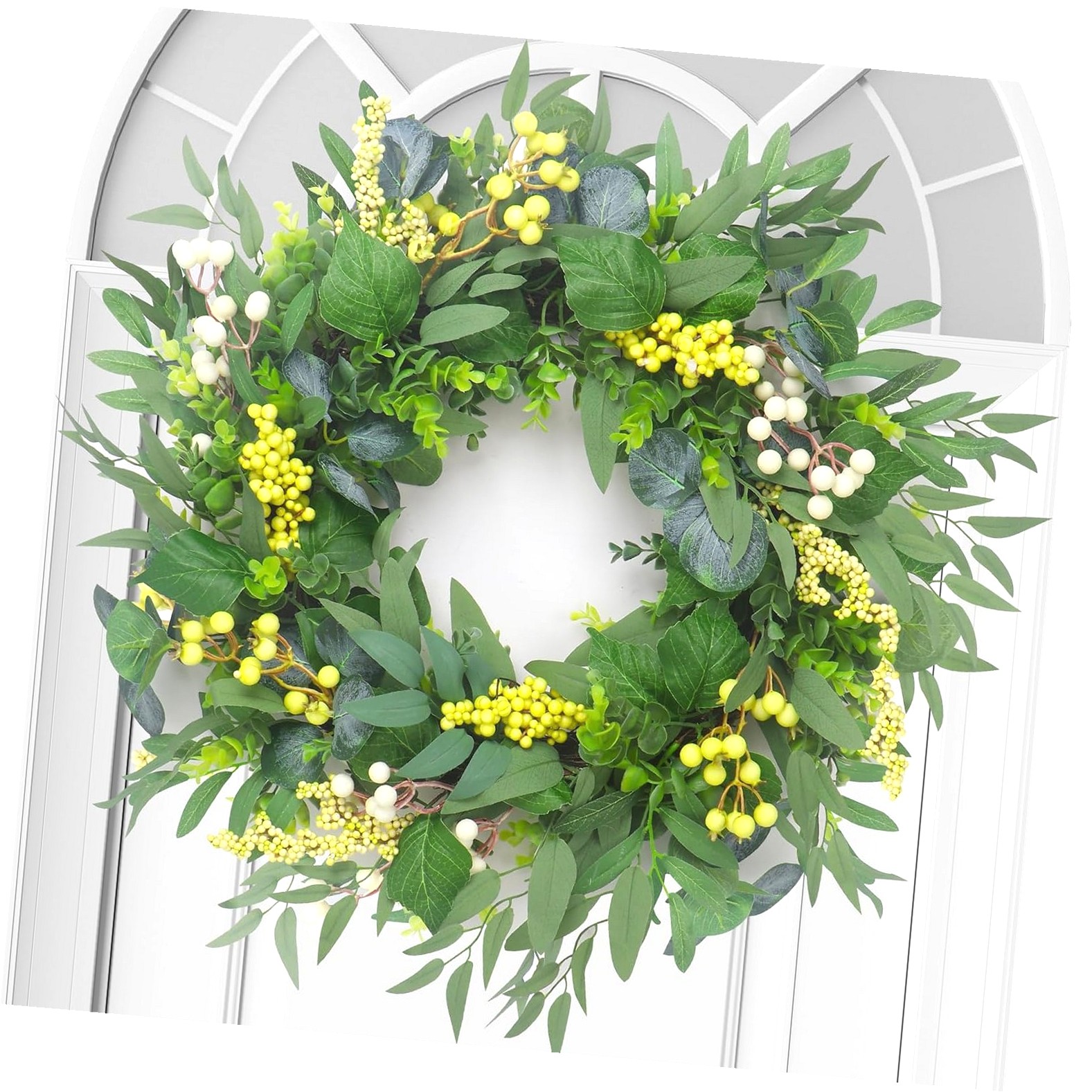 Highcool Artificial Eucalyptus Wreath for Door: 24 Inch Wreaths for ...