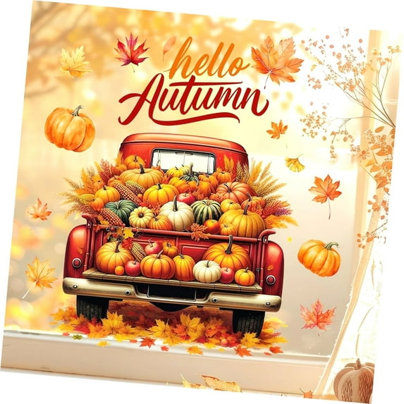Highcool Autumn Window Clings for Thanksgiving Static Adhesive Window ...