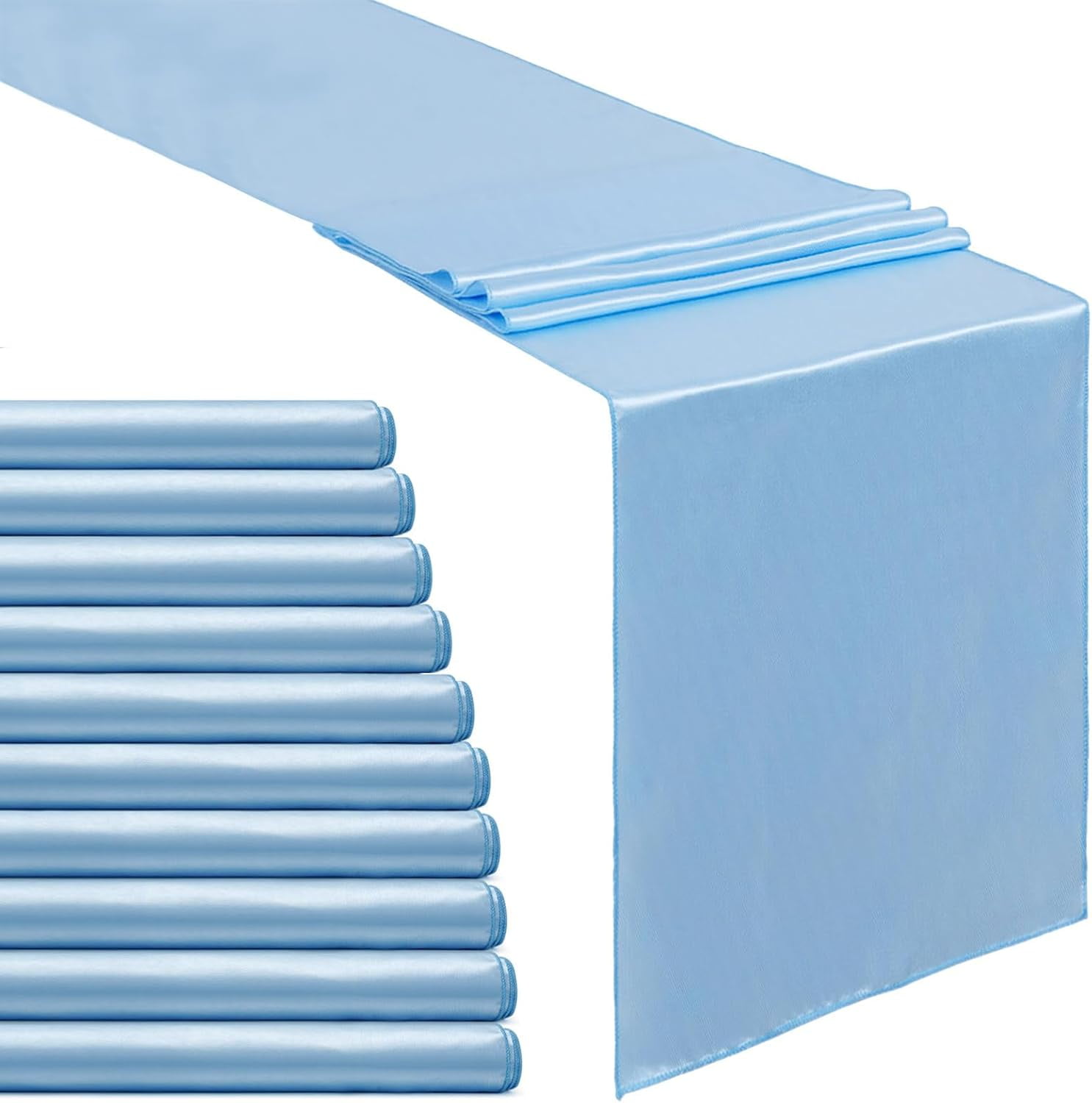 Highcool Baby Blue Table Runner Satin Table Runners Wedding Table ...