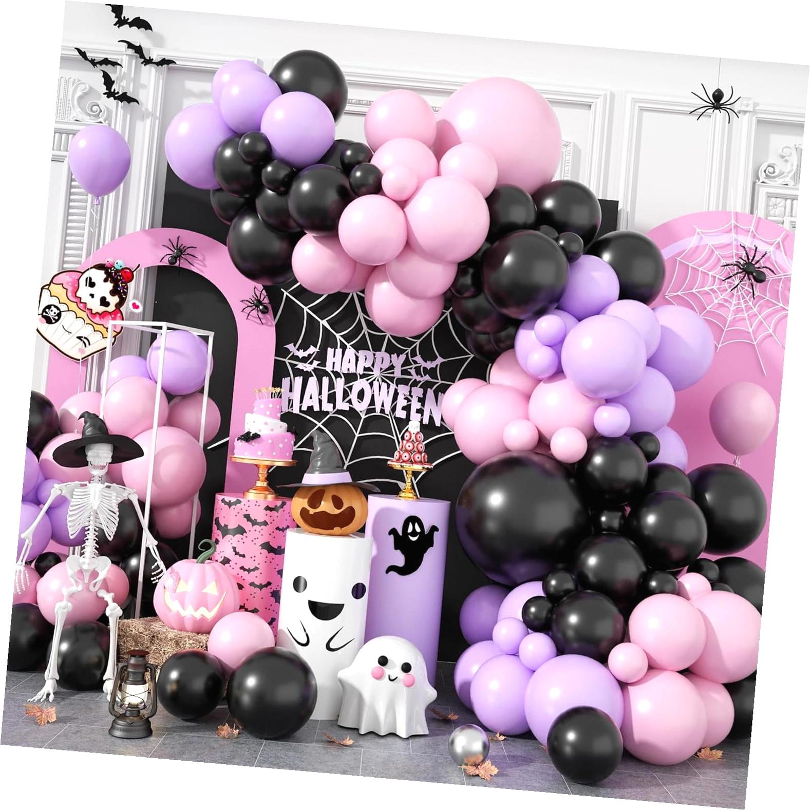 Highcool Balloon Arch Decoration Set, Black Ghost Foil Bat Balloons for ...