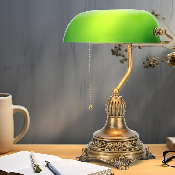 Highcool Bankers Lamp with Pull Chain, with Retro Style, Table Lamps ...