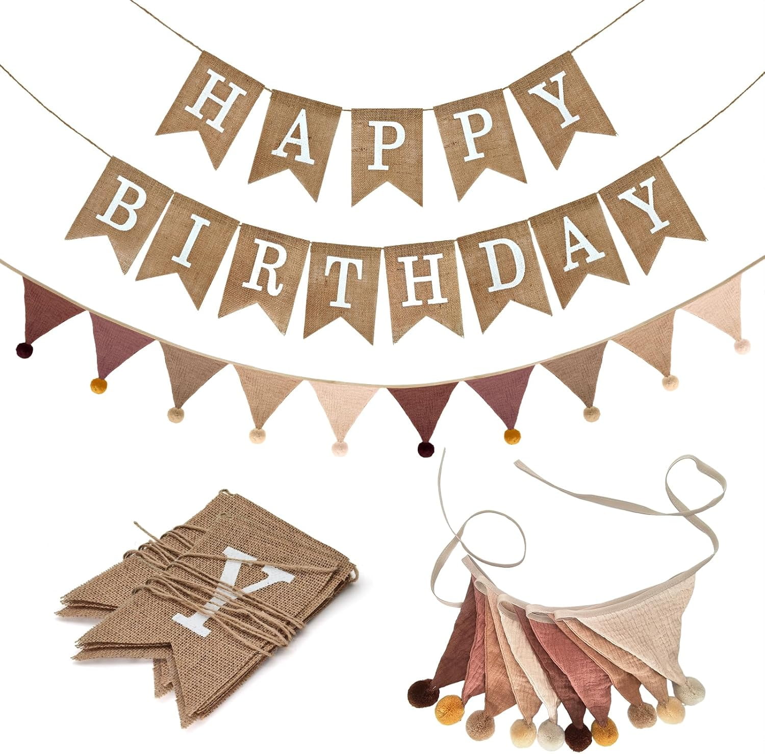 Highcool Banner with Pennant Banner Flags for Birthday Decorations ...
