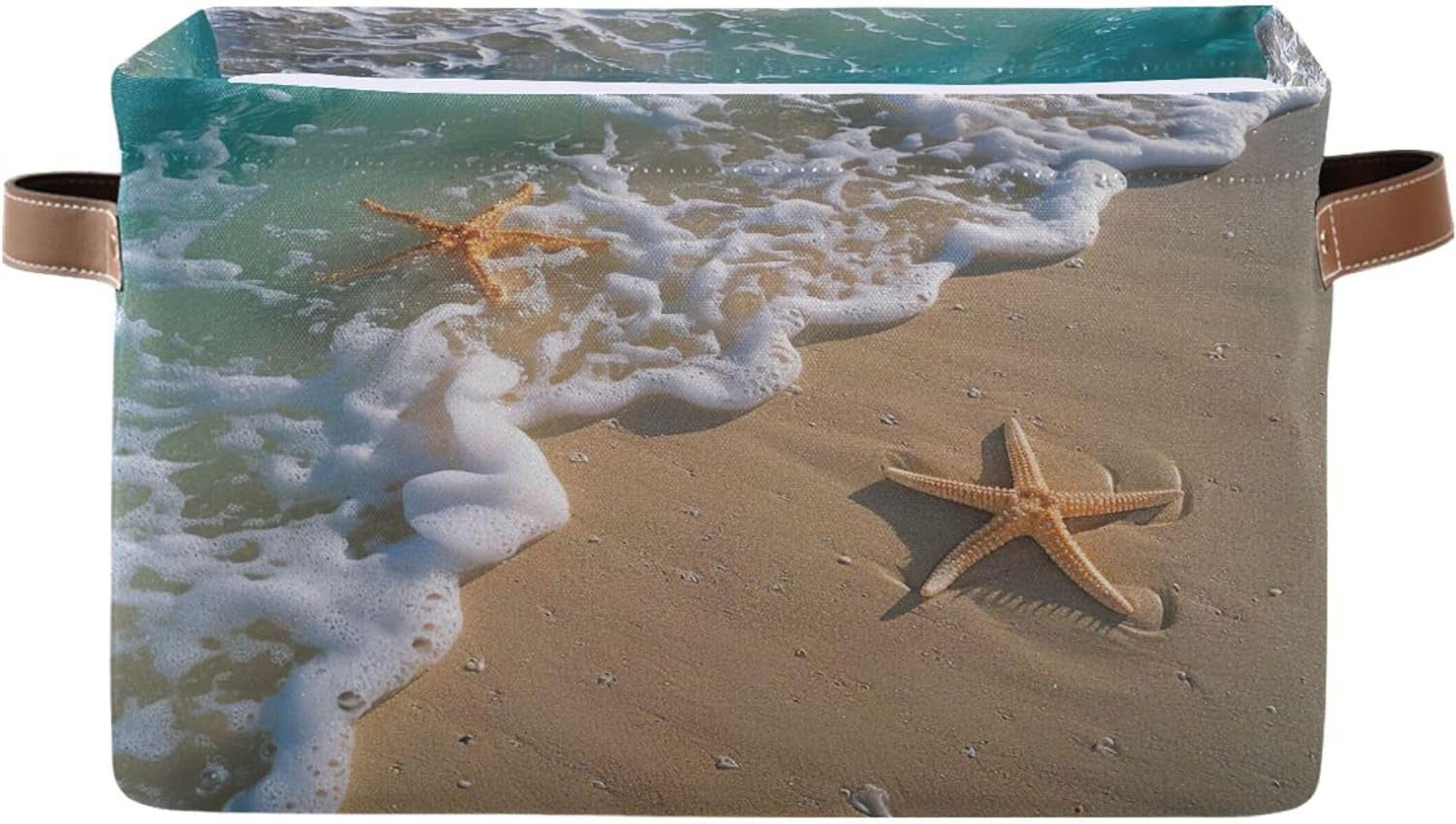 Highcool Beautiful Beach Storage Basket with Handles for Organizing ...