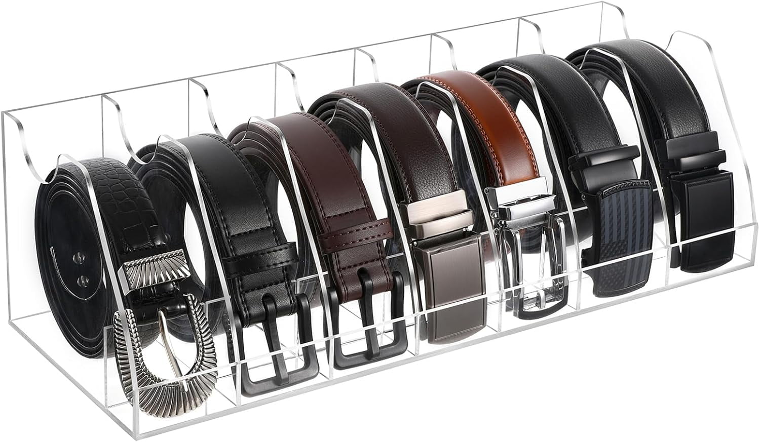 Highcool Belt Organizer, Acrylic Belt Storage Holder for Closet with 7 ...