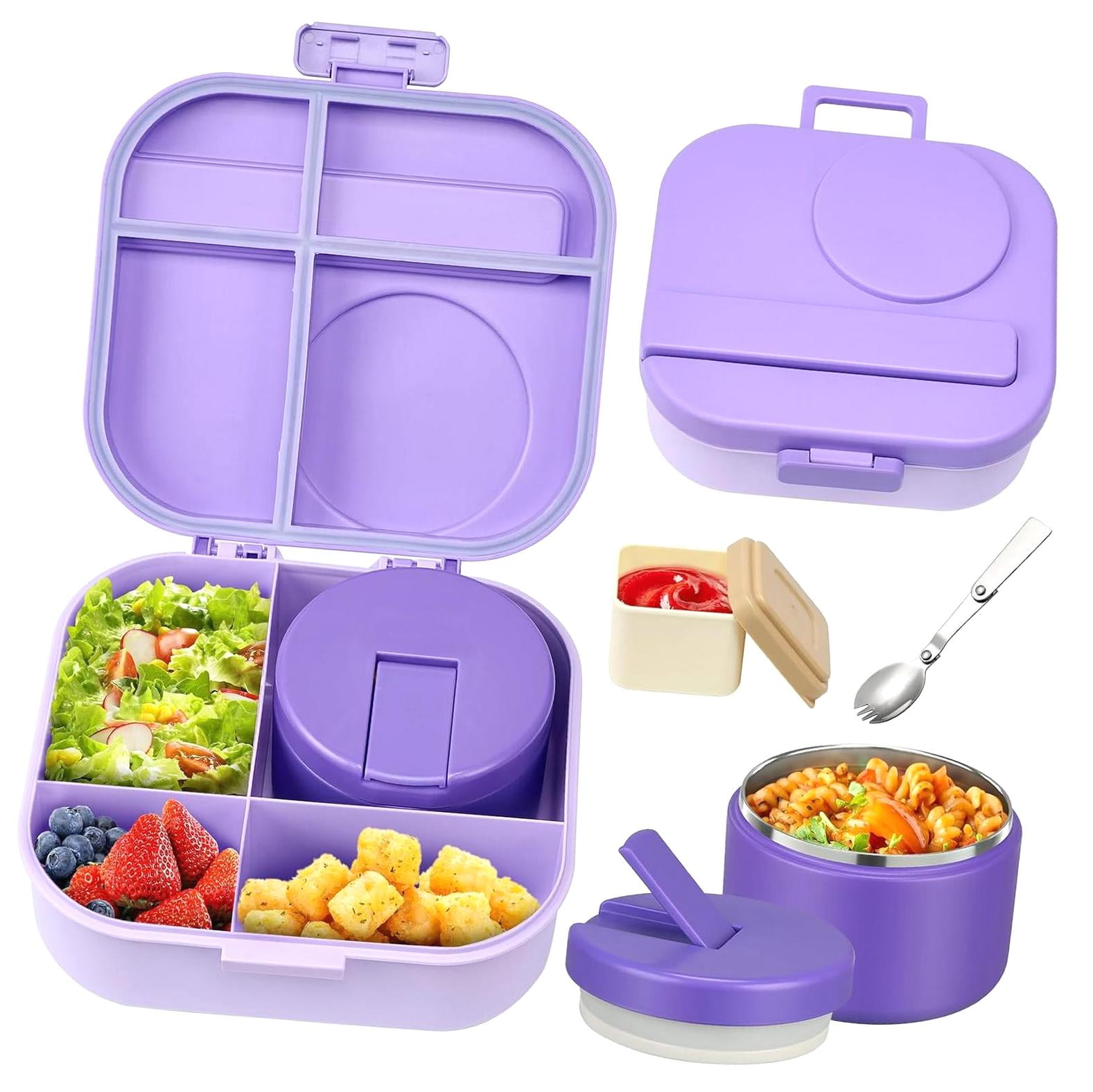 Highcool Bento Lun Box for Kids with 12oz Soup Thermo,4 Compartments ...
