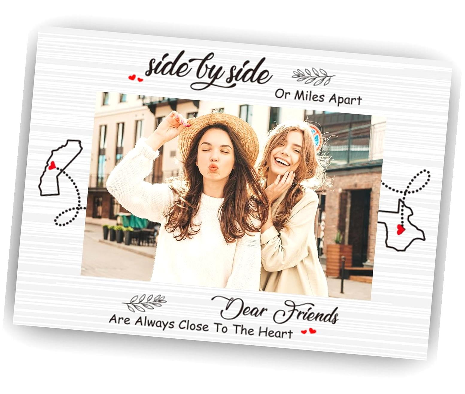 Highcool Best Friends Photo Frame, "Or Miles Apart Friends are Always ...